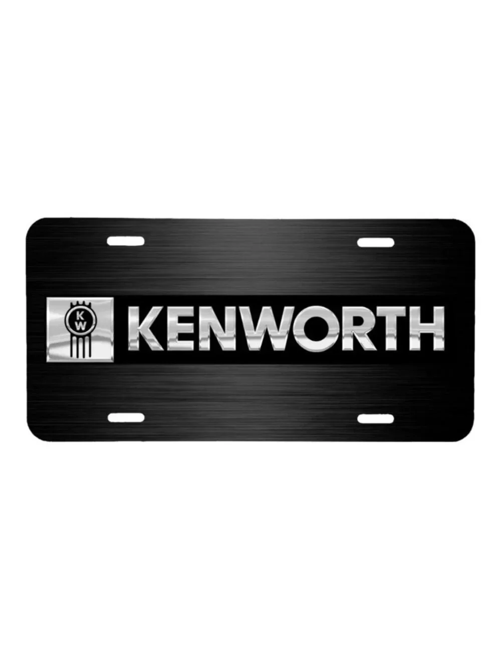Accents | Kenworth Semi Truck Logo Black Brushed Steel Look Vehicle ...